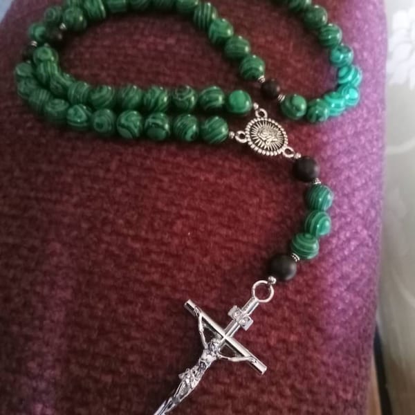 Men's Genuine Shungite Rosary, Catholic Rosaries, Prayer Necklace, Dad ...