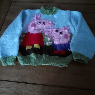 Peppa and George Pig Sweater Jumper Pullover Pattern PDF - Etsy