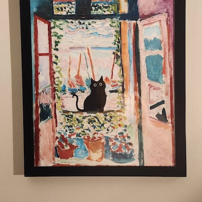 Henri Matisse Cat Print, Matisse Open Window Cat Poster, Black Cat Art ...