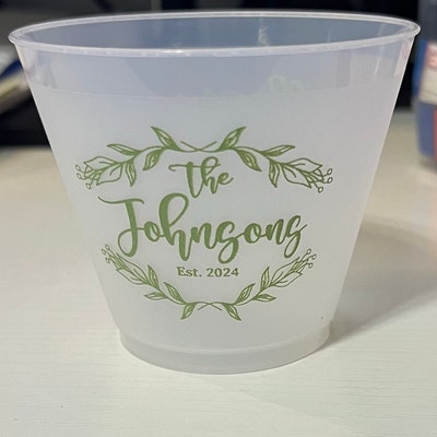 Custom Wedding Cups, Reception Bar Frosted Cups, Personalized ...
