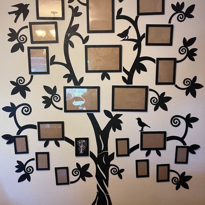 Tree Wall Decor, Family Tree Wall Art, Wooden Family Tree With Photo ...