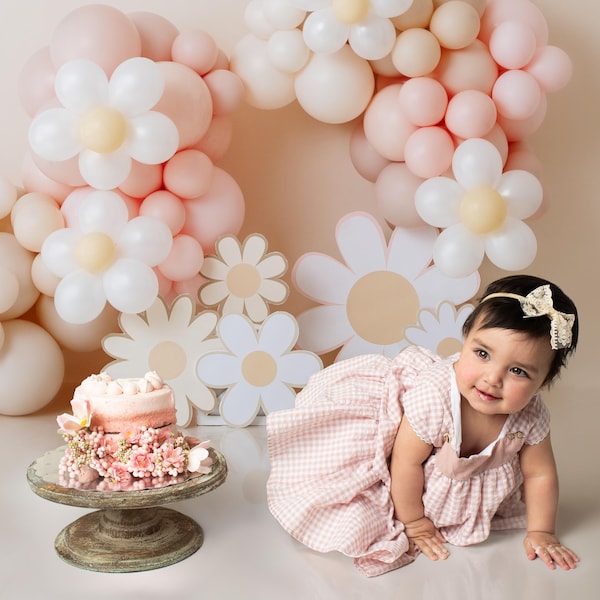 Daisy Balloon Digital Background, Cake Smash Digital Bg, Birthday ...