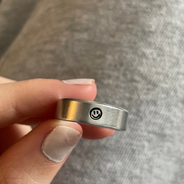 Smiley Face Ring, Custom Ring, Personalized Ring, Personalized Ring ...