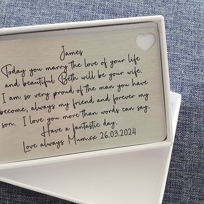Personalised Sentimental Keepsake Wallet Card Handwriting Font Style ...