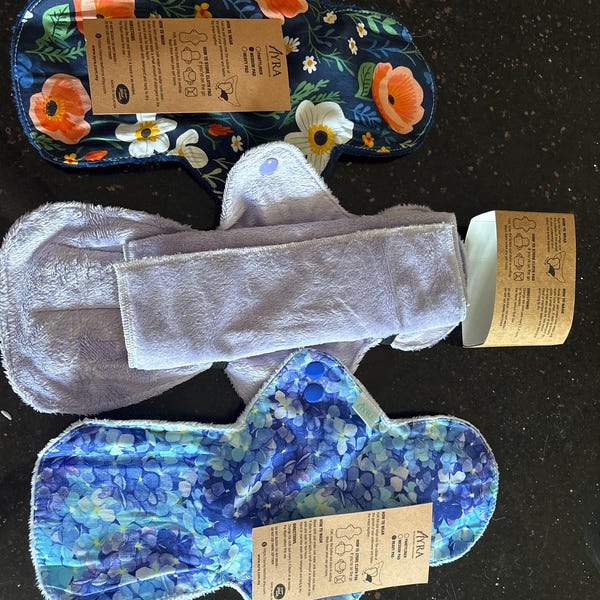 BLUE FLORA - Handmade All Purpose Wet Dry Bag, Cloth Pad Wrapper ...