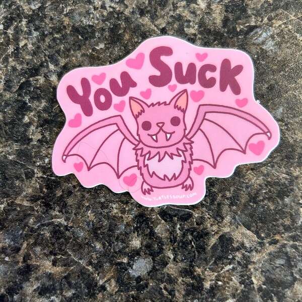 Vampire Bat Sticker, Bat Decal, Halloween Sticker, You Suck, Vampire ...