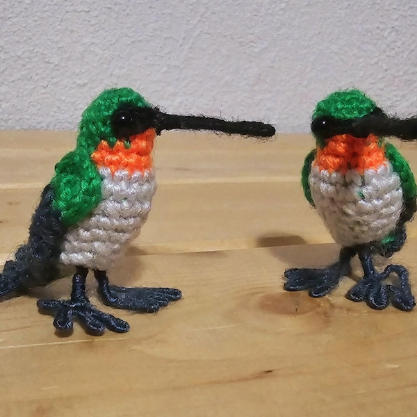 Ruby Throated Hummingbird Written Crochet Pattern | Realistic Bird ...