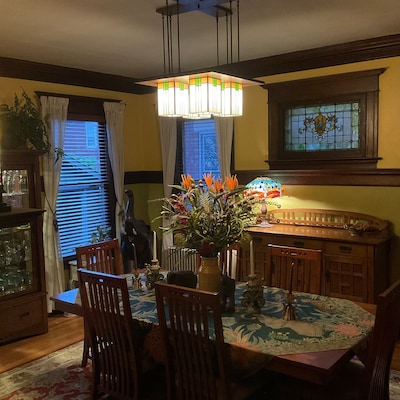 Dining Room Light Fixture Mission Style Vintage Style Glass - Etsy