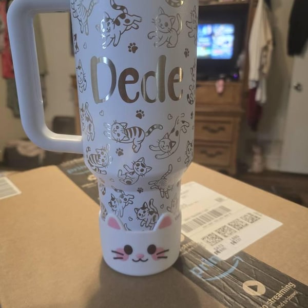 Cat OWALA 32oz Freesip Engraved Water Bottle, Cat Mom, Customized Cat ...