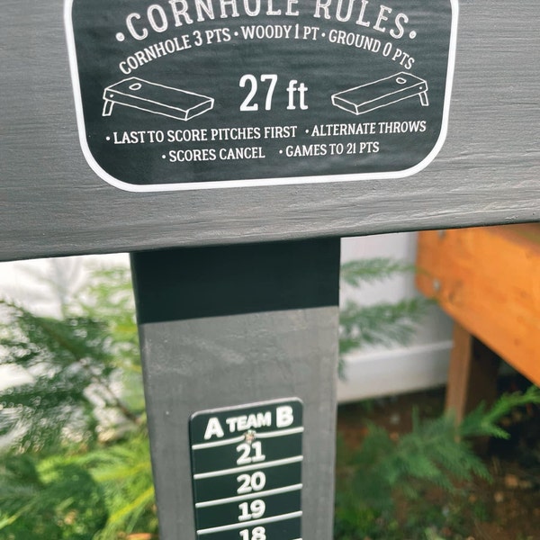 Cornhole Rules Sticker Set of 2 - Bag Toss Game Backyard Quick Rule ...