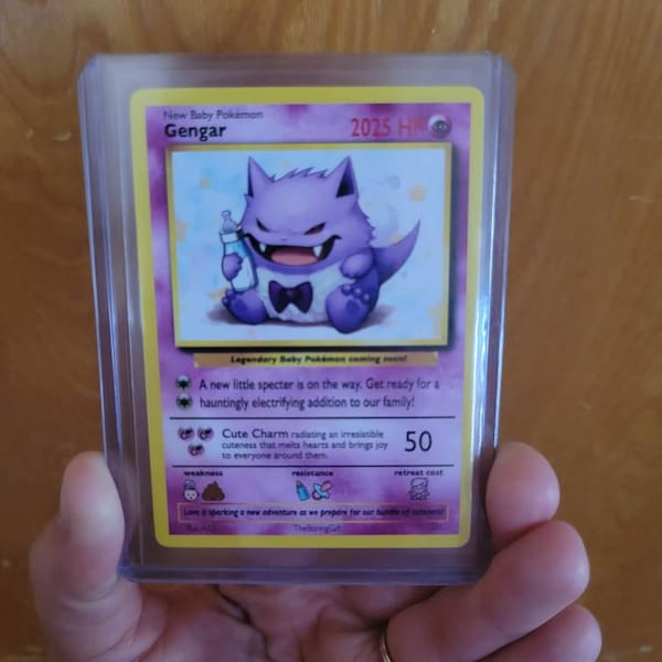 Pokemon Pregnancy Card - Pikachu and Charmander Design - Custom Pokemon ...