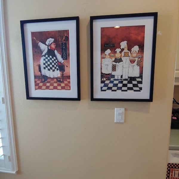 Chefs Art Print, Fat Chef Paintings, Chef Art, Chef Kitchen Art Wall Decor, Four Tall Pastry ...
