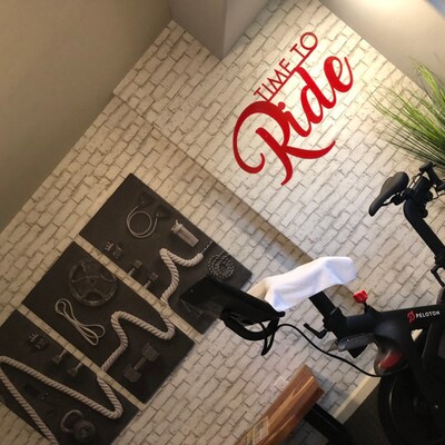 Time to Ride Home Gym Sign Work Out Exercise Biking Decor Wall Art Home ...
