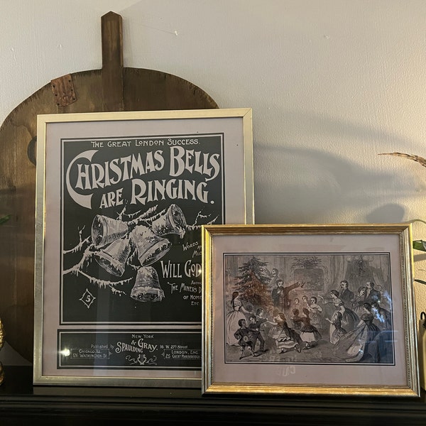 Vintage Christmas Typography Print Set | Set of 2 | Traditional ...