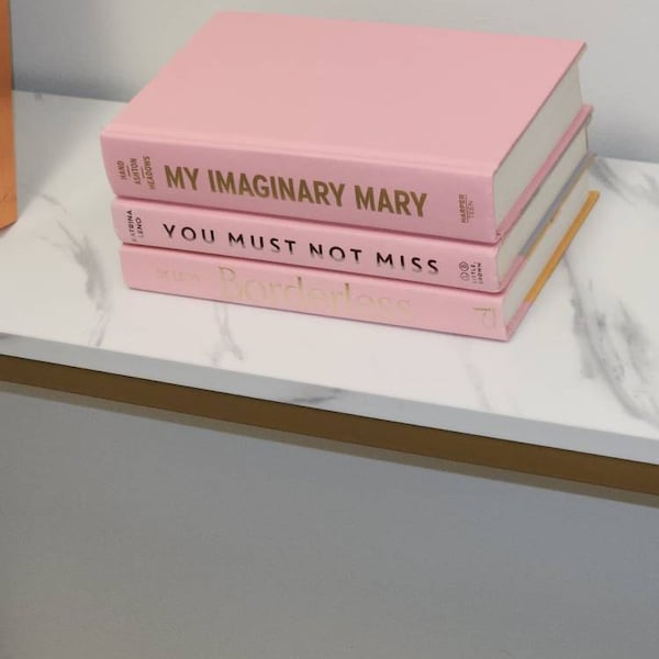 Pastel Pink Decorative Book Bundle - Light Pink Decor Books for Shelf ...