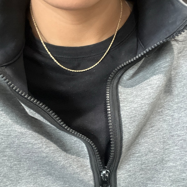 14k Gold Necklace, 14k Gold Chain, Solid Gold Necklace, Solid Gold ...
