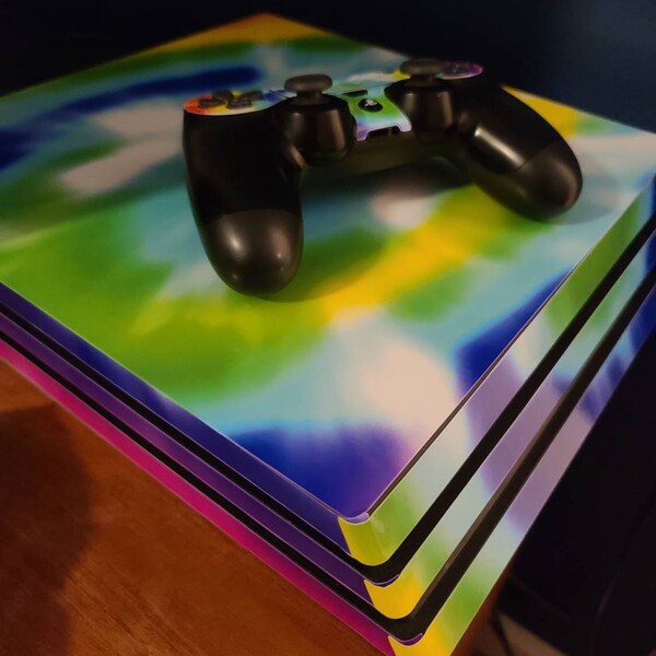 PS4 Pro Rainbow Skin Decal - Console and Controllers Tie Dye Skin for ...