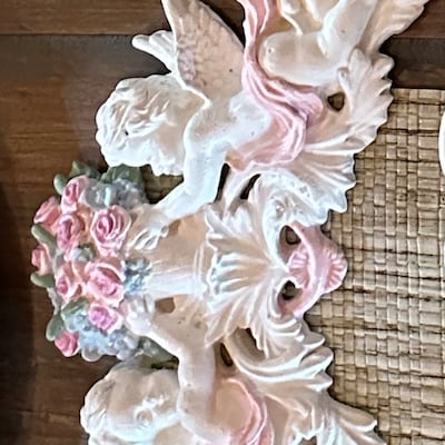 All Gold CHERUB PEDIMENT, Wall Decor, Hand Molded and Painted, Topper ...