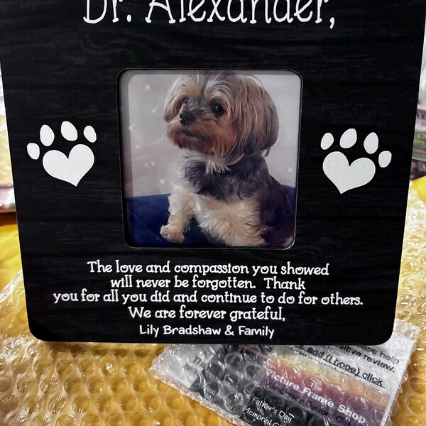 Veterinarian Gift | Personalized Wood Photo Frame, Animal Thank You - Etsy