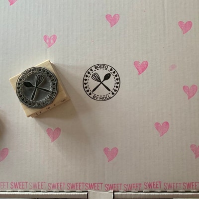 Personalized Baking and Cooking Rubber Stamp, Baked With Love Stamp ...