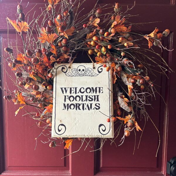 Acorn & Fall Leaves Front Door Twig Autumn Wreath - Available in Two ...