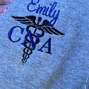 CNA Sweatshirt Certified Nursing Assistant Nurse Sweatshirt Caduceus ...