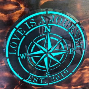 Personalized Compass Rose Metal Sign Personalized Wedding Gift compass ...