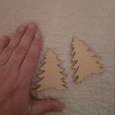 Pine Tree Laser Cut Unfinished Wood Cutout Shapes Always Check Sizes ...