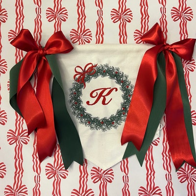 Christmas Wreath Embroidery Design Christmas Monogram Instant Download ...