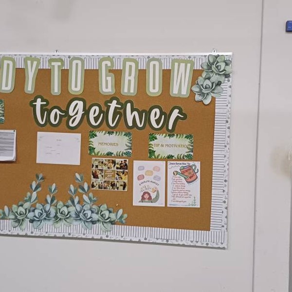 Modern Greenery Back to School Bulletin Board Kit Nature Inspired Door ...