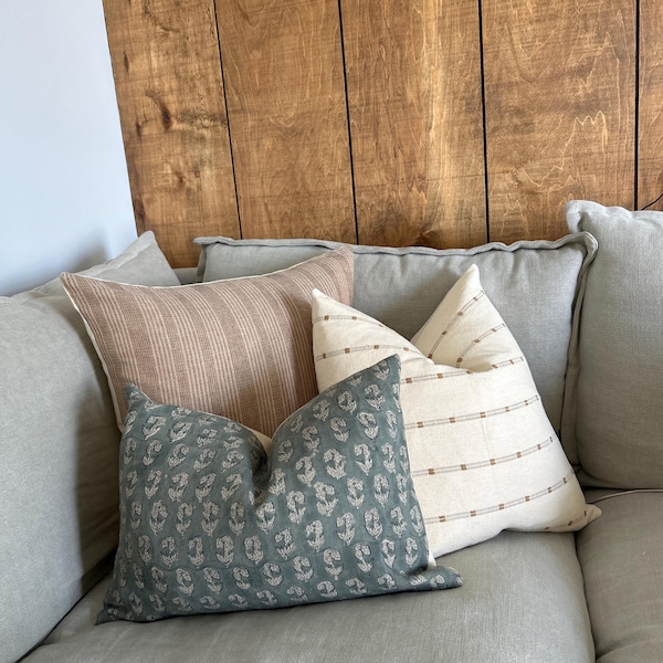 SOFA PILLOW COMBO Set of Five Designer Pillow Covers, Neutral Pillow ...