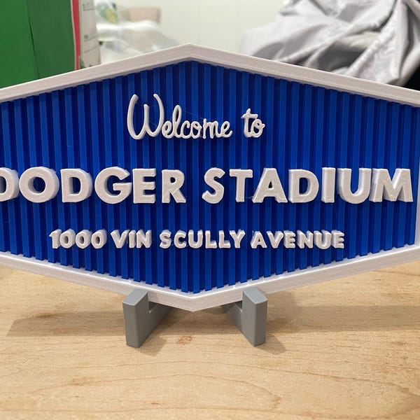 Welcome to Dodger Stadium 3D Printed Sign - for Desk or Wall Display - Etsy