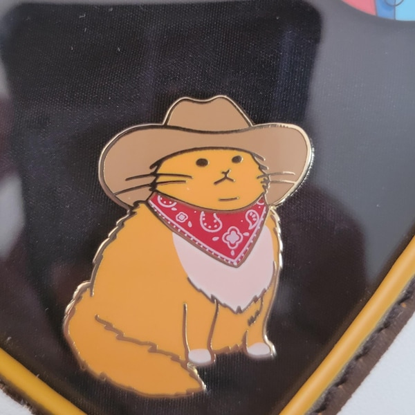 The Original Cowboy Cat Enamel Pin - Meowdy! - Etsy