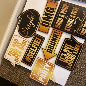 40 Class Reunion Printable Props Black and Gold School - Etsy