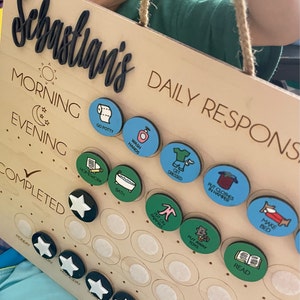 Personalized Childs Chore Chart With Pictures, Daily Toddler Routine ...