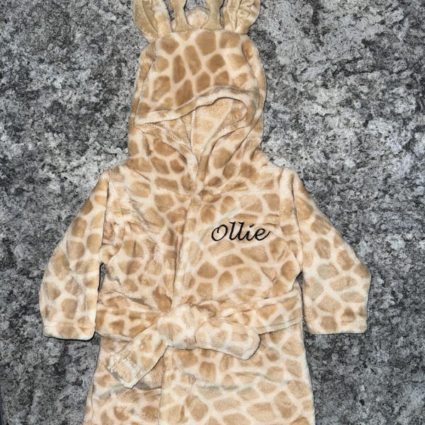 PERSONALIZED Baby Bathrobe -animal -infant Bath Robe -custom Monogram ...