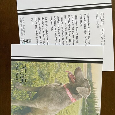 Personalized Dog or Cat Wine Label With Custom Story on the Back Gift ...