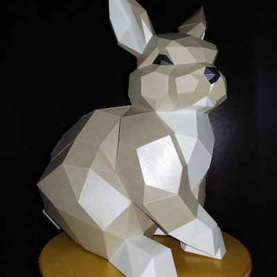 Metal Banny, Banny Low Poly, PDF DXF Template, Low Poly, Paper Banny, DIY, Gift Wall Decor for ...