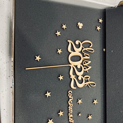 Graduation Cake Topper Class of 2024 Graduation Cake Topper Wooden ...