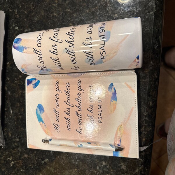 Psalm 91 4 Sublimation Bundle - 20oz Tumbler Wrap - Journal Wrap - Pen ...