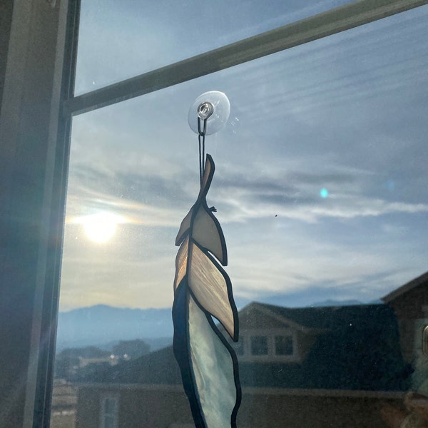 Feather Stained Glass Window Hangings House Warming Gifts New Home Bird ...