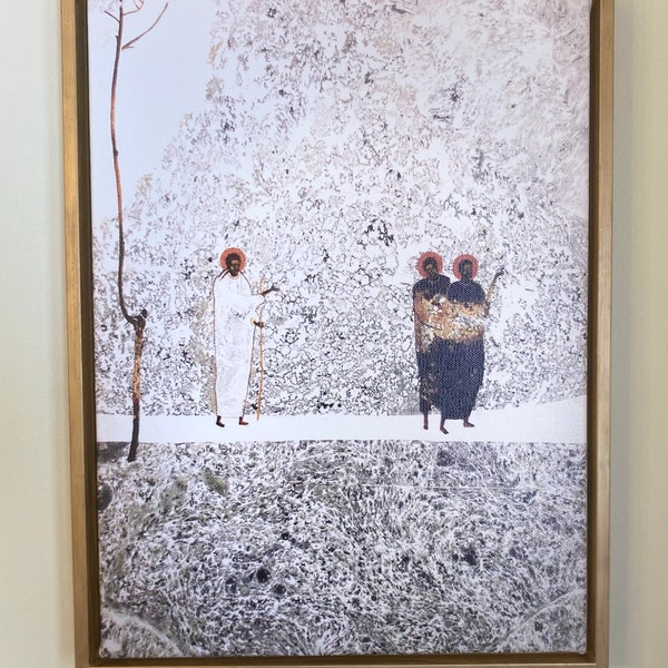 Road to Emmaus, Original Giclee Print on Natural Canvas of Icon by ...