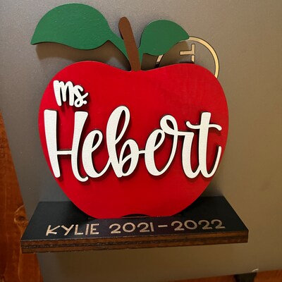 Personalized Apple Name Plate, Teacher Name Plate, Back to School ...