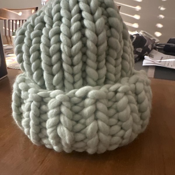 Chunky Knit Scarf - Oversized Winter Scarf - Bulky Hand Knitted Merino ...