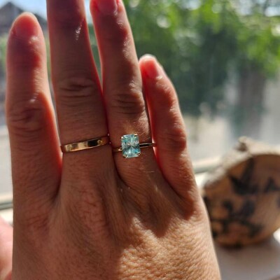 Dainty 2.25 CT Radiant Cut Engagement Ring-iced Out Radiant Cut ...