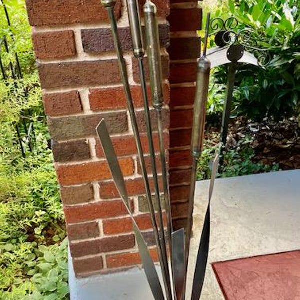 Large Rustic Cattail Bulrush Sculpture: Metal Bulrush | Handcrafted ...