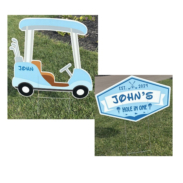 Baby Blue Golf Cutout Golf Party Birthday Decor, Cut Out, Lawn Signs ...