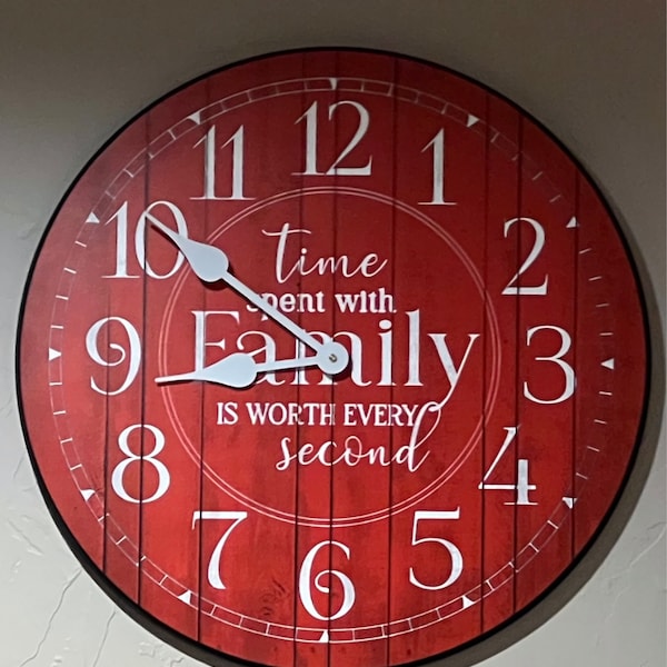 Harbor Red Wall Clock, Large Wall Clock, Choose From 8 Sizes. Extra ...