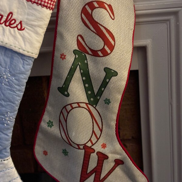 Personalized Christmas Stocking - Festive Name Stocking - 2 Color ...