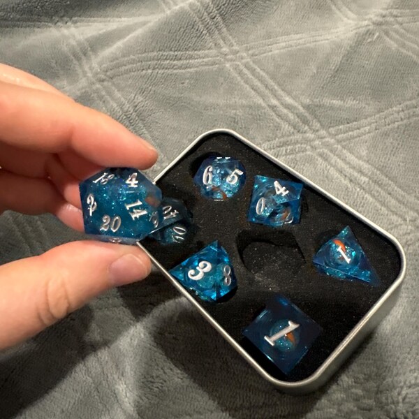 Red Heart DND Dice Set Polyhedral Sharp Edge Resin Dice ,valentine's ...